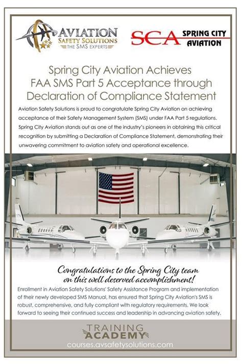 Spring City Aviation Achieves Faa Sms Part 5 Acceptance Through