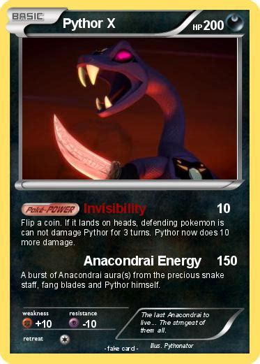 Pokémon Pythor X Invisibility My Pokemon Card