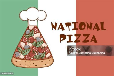 내셔널 피자 데이 컨셉 홀리데이 이탈리아 패스트 푸드 피자와 포스터 벡터 일러스트 레이 션입니다 거리에 대한 스톡 벡터 아트 및 기타 이미지 Istock