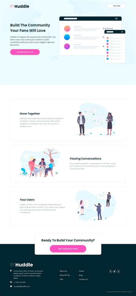 Frontend Mentor Huddle Landing Page Flex Box Coding Challenge Solution