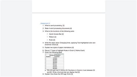 Solved Assignment 4 1 What Is Word Processing 3 2 State Chegg Com