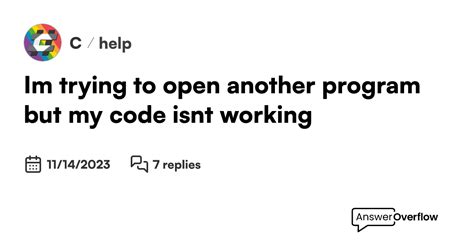 im trying to open another program but my code isn t working c