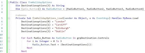 vs 2019 [resolved] using arrays to add information to radio buttons