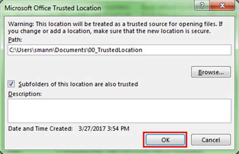 Create A Trusted File In Excel
