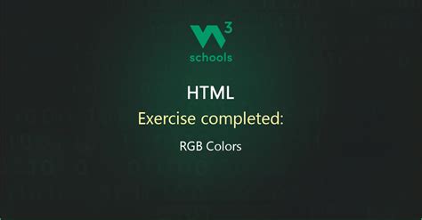 Completed Exercise Html Rgb Colors