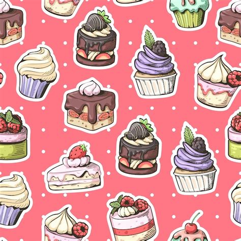 Padrão De Massa Doce 4 Vetor Premium