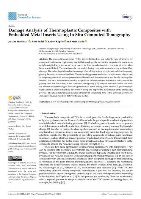 PDF Damage Analysis Of Thermoplastic Composites With Embedded Metal