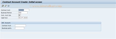 CAA1 SAP Tcode Create Contract Account