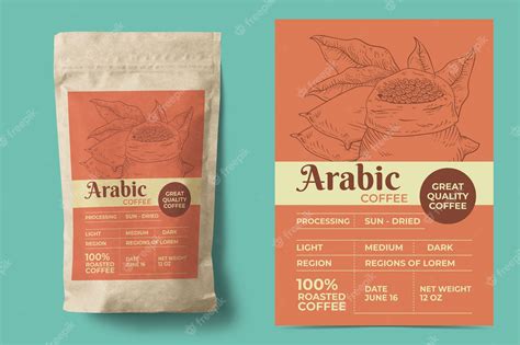 Modelo De Design De Rótulo De Café Desenhado à Mão Vetor Premium