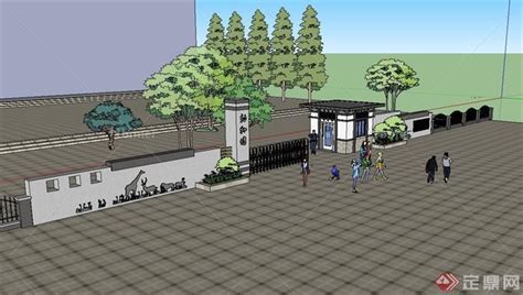某现代风格精致详细动物园大门设计SU模型 原创 SketchUp模型库 毕马汇 Nbimer