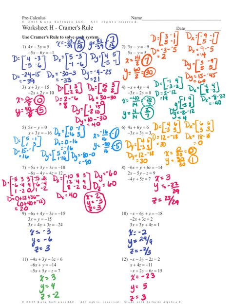 0818 19 Completed Hw Cramer S Rule Pdf