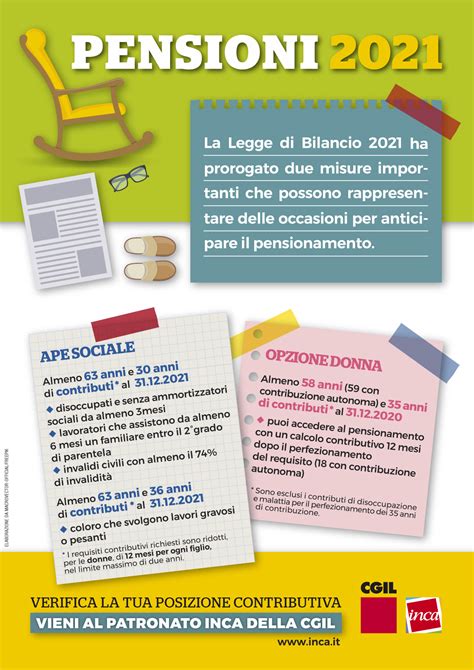 Pensioni Al Via Le Domande Di Ape Sociale At Cgil Siena Contratti