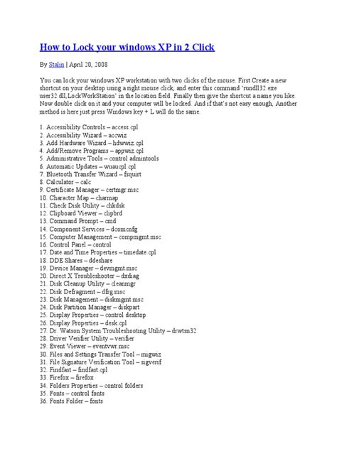 Cpl Command Pdf Windows Registry Microsoft Windows