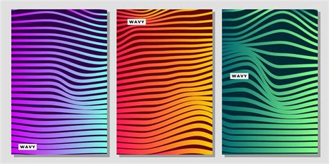 Premium Vector Wavy Lines Vertical Background Template Copy Space Set Colorful Fluid Backdrop
