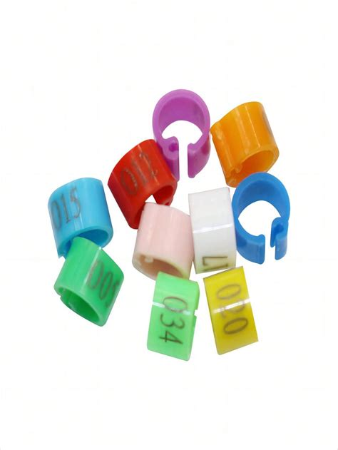 100pcs Orange Numbered Bird Leg Bands For Poultry Parrots Pigeons