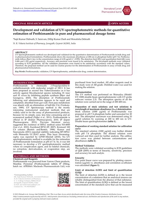 Pdf Development And Validation Of Uv Spectrophotometric Methods For Quantitative Estimation Of