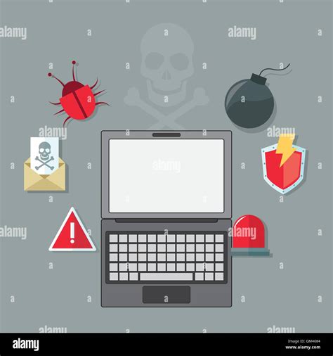 Laptop Cyber Security System Design Stock Vector Image And Art Alamy
