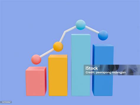 3d Blank Bar Graph Template Bar Chart Mock Up Data Analysis Colorful