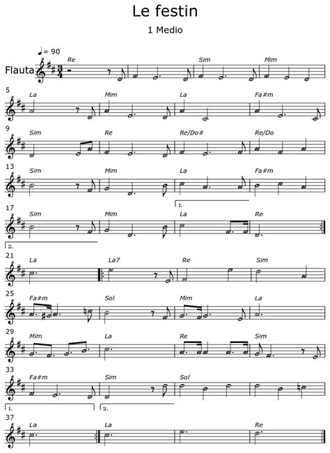 Le Festin Sheet Music For Flute