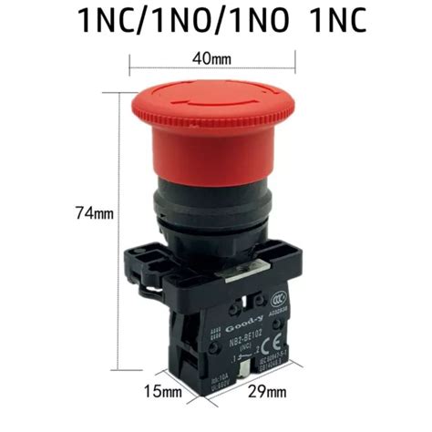 Xb2 Bs542c Emergency Stop Switch Mushroom Head Push Button Switch Knob