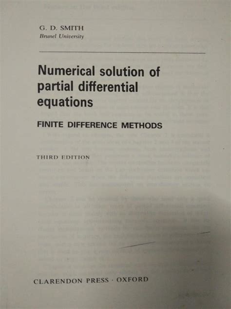 Numerical Solution Of Partial Differential Equations Books And Stationery Textbooks Tertiary On
