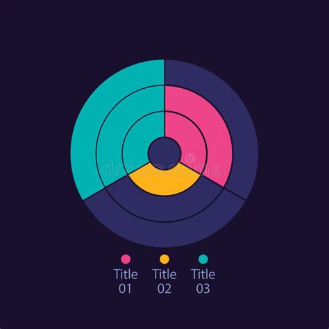 Radial Infographic Diagram Design Template For Dark Theme Stock Vector Illustration Of