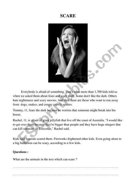 Scare Esl Worksheet By Frieda76