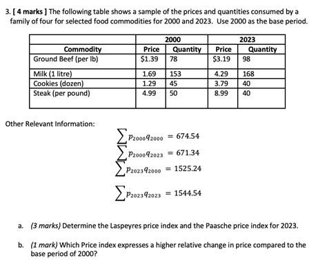 solved [ 4 ﻿marks ] ﻿the following table shows a sample of