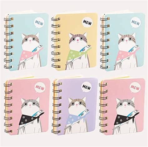 Eoout 4 Pack Mini Spiral Notebook A6 Cute Pocket Notebooks Aesthetic Notebook