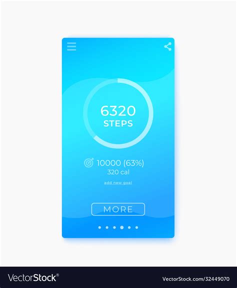 Fitness App Activity Tracker Step Counter Ui Vector Image