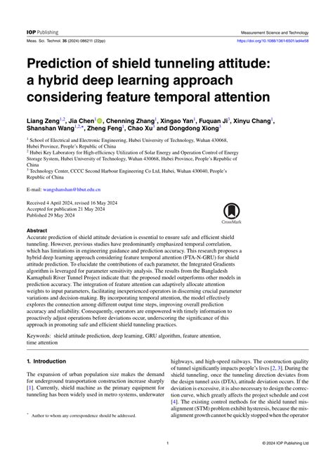 Prediction Of Shield Tunneling Attitude A Hybrid Deep Learning Approach Considering Feature