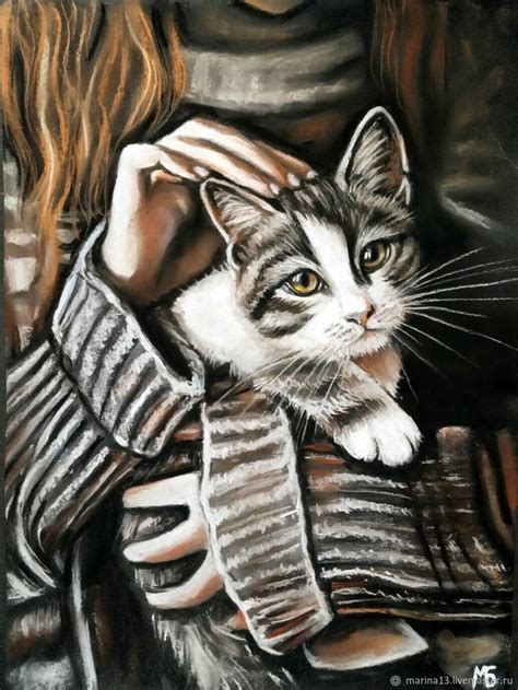 Картина Я тебя никому не отдам Картина с котёнком в интернет магазине Ярмарка Мастеров по цене