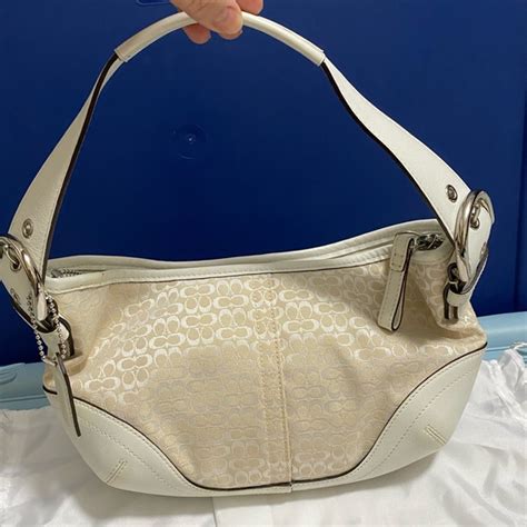 Coach Bags Vintage Coach Small Cream Signature Hobo Bag Poshmark