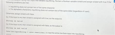 Solved Following Conditions Are Metinputstring Does Not