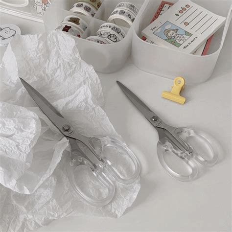 2사이즈 깔끔한 투명 가위 문구 사무용 학용품 예쁜 가위 에이블리