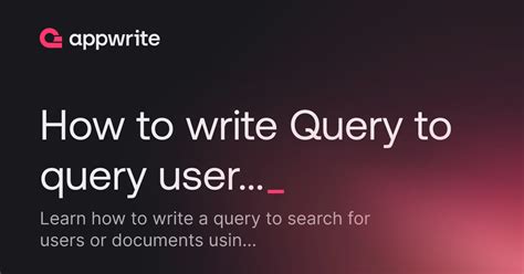 how to write query to query user or document with command line threads appwrite