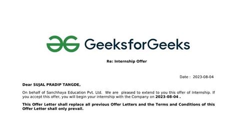 Sujal Tangde On Linkedin Internship Technicalwriting Geeksforgeeks