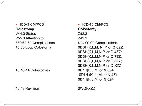 Coding Ostomies In Icd 9 And Icd 10 Pptx