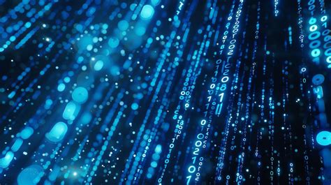 Blue Digital Binary Data Background On Computer Screen Premium Ai Generated Image