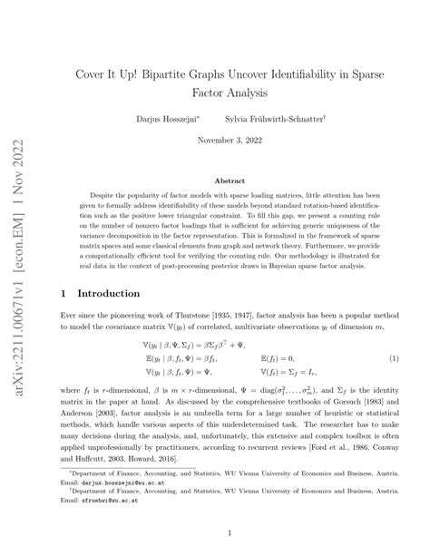 pdf cover it up bipartite graphs uncover identifiability in sparse factor analysis
