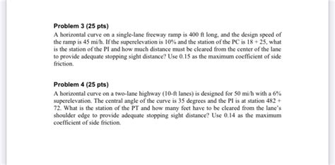 Solved Problem Pts A Horizontal Curve On A Chegg