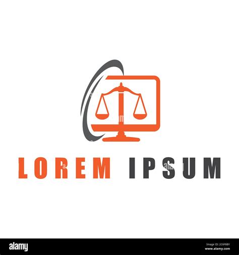 Computer Screen Symbol Icon Vector With Scale Justice Technology Design Symbol Vector