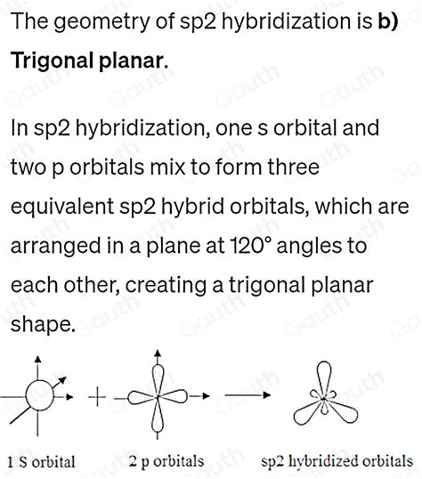 Solved 154 What Is The Geometry Of Sp2 Hybridization A Linear B