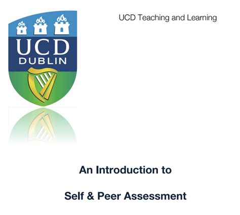 An Introduction To Self And Peer Assessment National Resource Hub