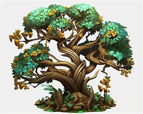 Premium Vector An Illustration Of A Tree With Fruit On It