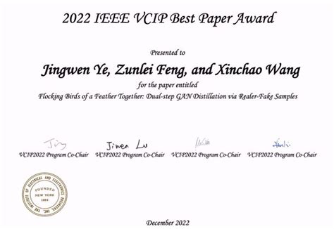 Best Paper Award At The 2022 Ieee International Conference On Visual Communications And Image