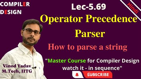 L569 Operator Precedence Table And Parsing Compiler Design Cd