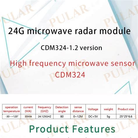 Radar Sensor Module Microwave Body Induction Module 24ghz Cdm324 Radar Induction Switch Sensor