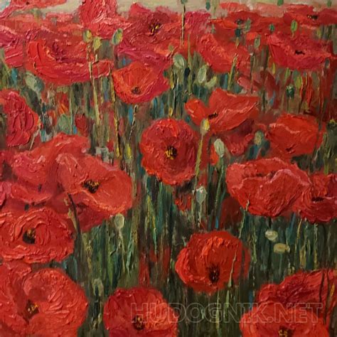 Картина Маки Размеры 60x60 Год 2021 Цена 0 рублей Художник Боговская Ксения