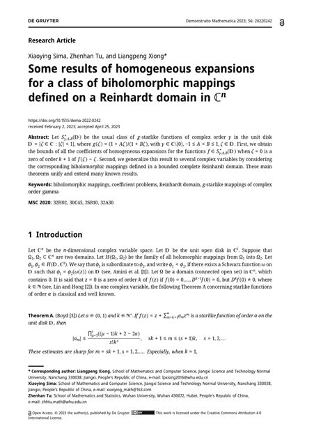 Pdf Some Results Of Homogeneous Expansions For A Class Of